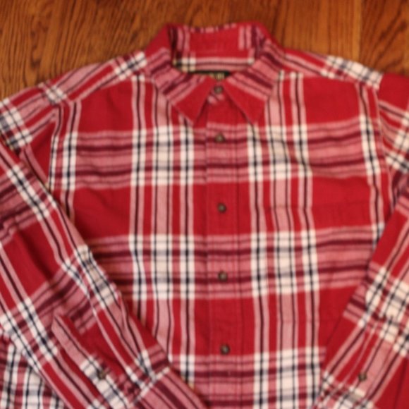 Outdoor Life | Shirts | Outdoor Life Red White Black Plaid Flannel ...